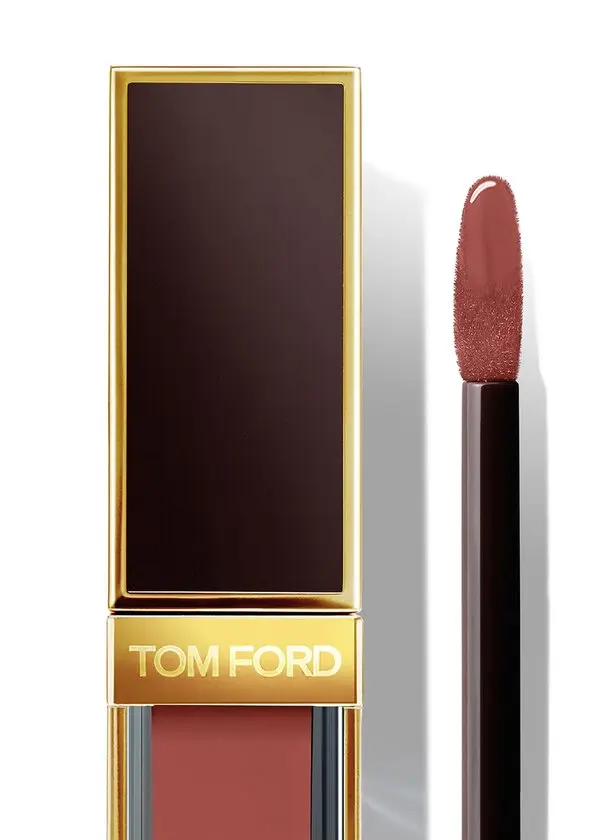 TOM FORD Gloss Luxe, Lip Gloss Weightless, Liquid Balm, High Shine, Sheer-to-medium Coverage, Avocado Olive And Jojoba, Full-looking - Inhibition