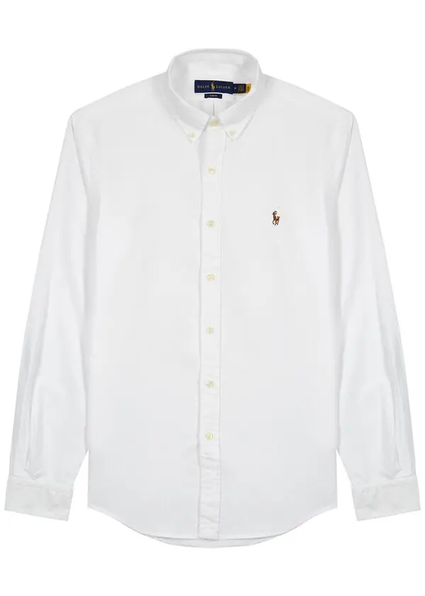 Polo Ralph Lauren Piqué Cotton Oxford Shirt - White
