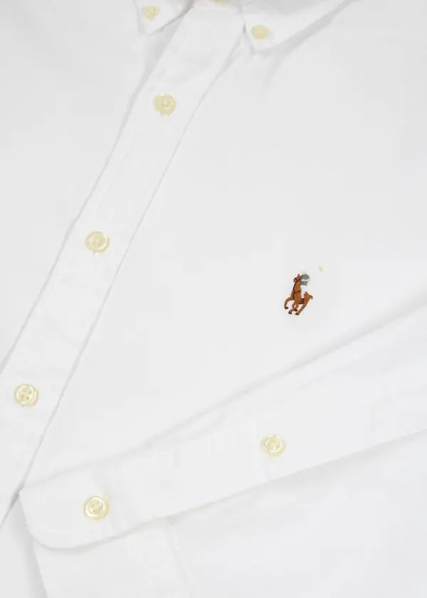 Polo Ralph Lauren Piqué Cotton Oxford Shirt - White