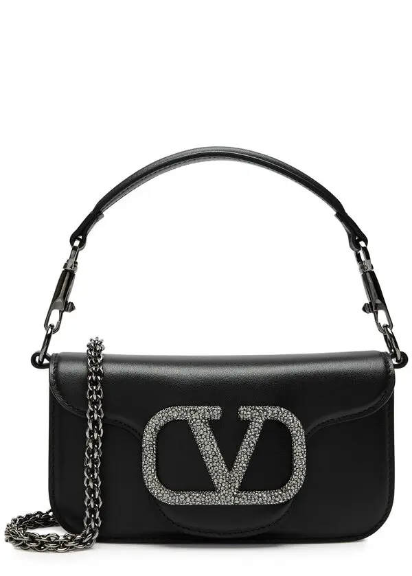 Valentino Garavani Locò Small Leather Shoulder Bag - Black