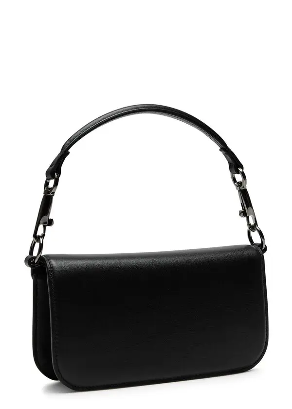 Valentino Garavani Locò Small Leather Shoulder Bag - Black