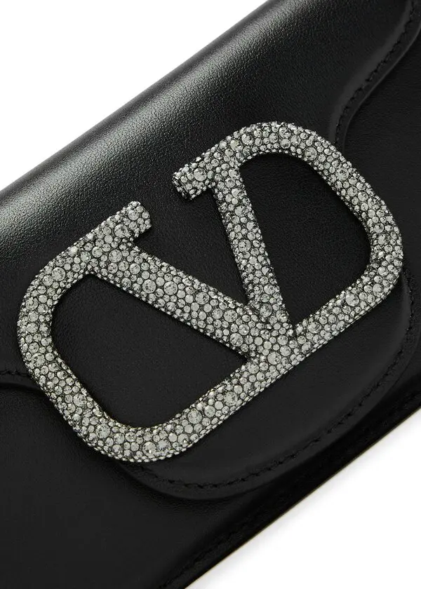 Valentino Garavani Locò Small Leather Shoulder Bag - Black
