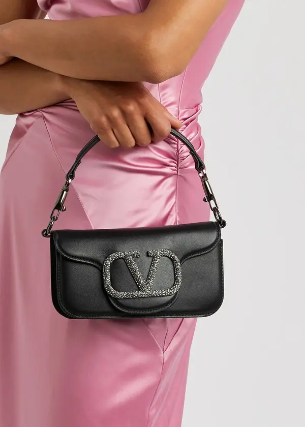 Valentino Garavani Locò Small Leather Shoulder Bag - Black