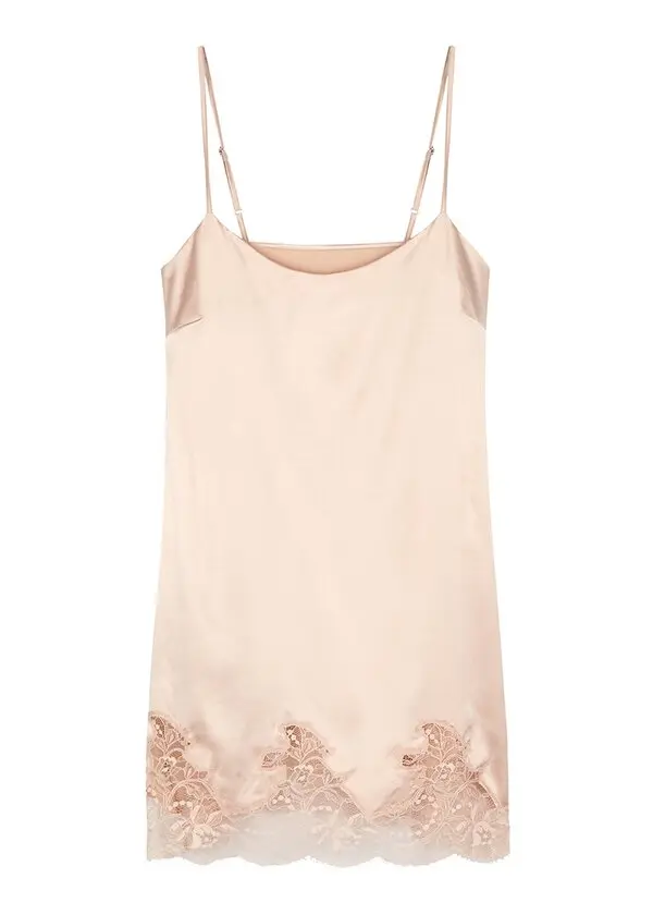 FLEUR OF ENGLAND Signature Silk-blend Chemise - Nude