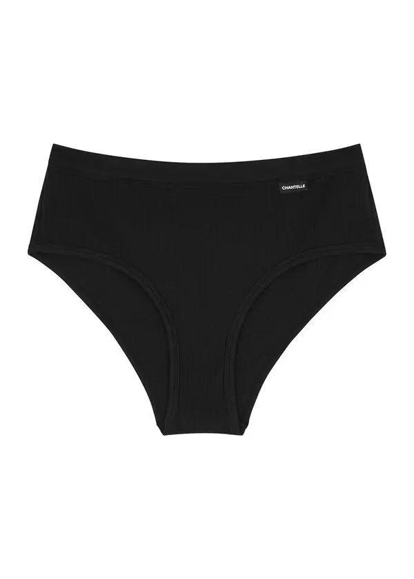 Chantelle Comfort Ribbed Stretch-cotton Briefs - Black