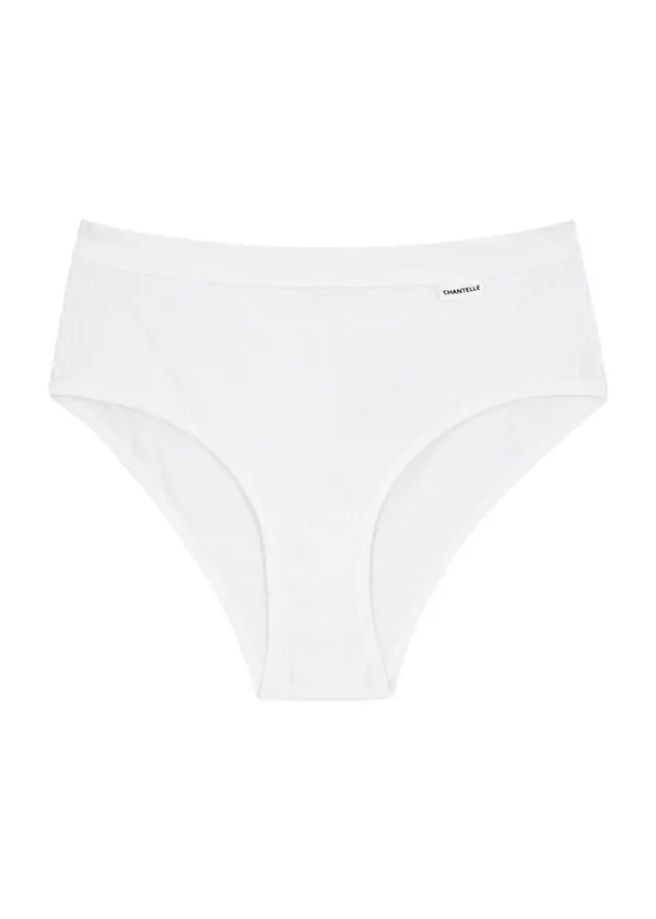 Chantelle Comfort Ribbed Stretch-cotton Briefs - White
