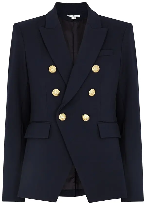 Veronica Beard Miller Dickey Crepe Blazer - Navy