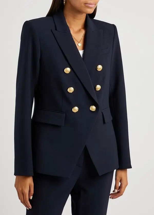 Veronica Beard Miller Dickey Crepe Blazer - Navy
