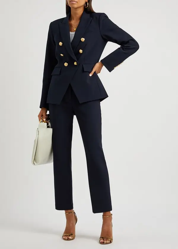 Veronica Beard Miller Dickey Crepe Blazer - Navy