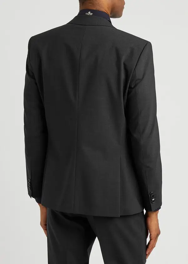 BOSS Slim Stretch-wool Blazer - Grey