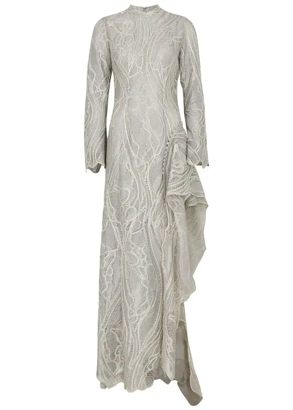 JONATHAN SIMKHAI Alda Embroidered Tulle Gown 12