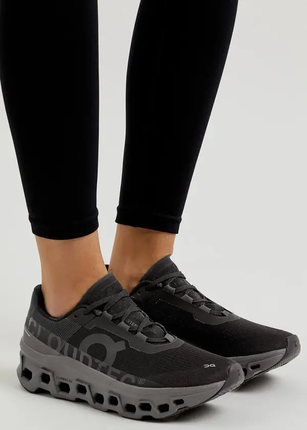 On Cloudmonster Knitted Sneakers - Black