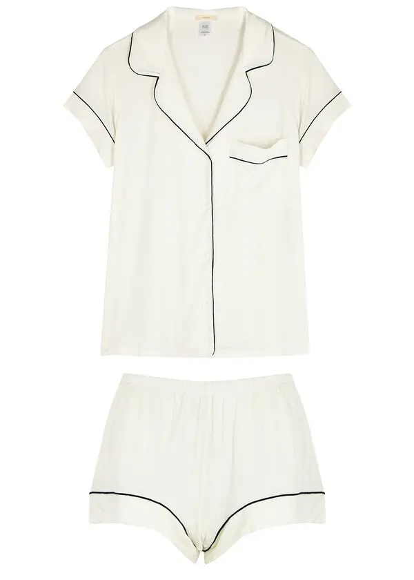 Eberjey Gisele Stretch-jersey Pyjama - Ivory