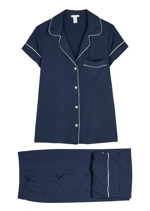 Eberjey Gisele Jersey Pyjama Set - Navy