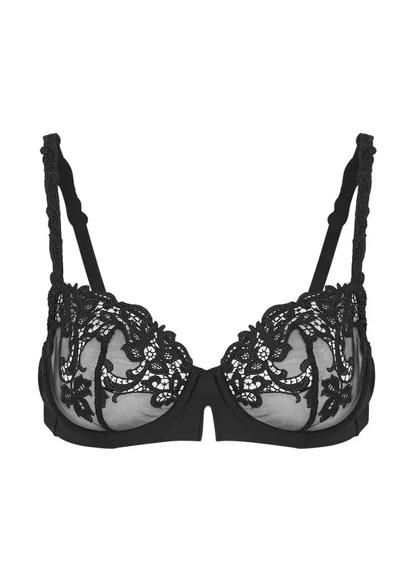 Simone Perele Saga Guipure-lace Underwired Bra - Black