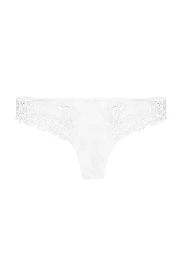 Simone Perele Saga Guipure Lace Thong - White