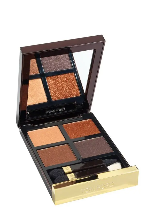 TOM FORD Eye Color Quad Eyeshadow, Bold Smoky Eye, Sheer Sparkle Satin Shimmer And Matte, Four Luxurious Finishes - Cognac Sable