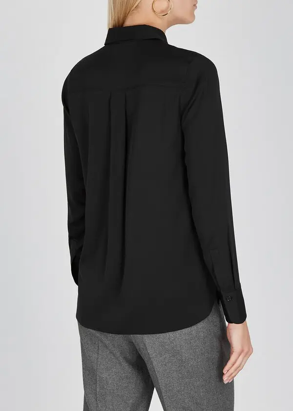 Vince Stretch-silk Shirt - Black