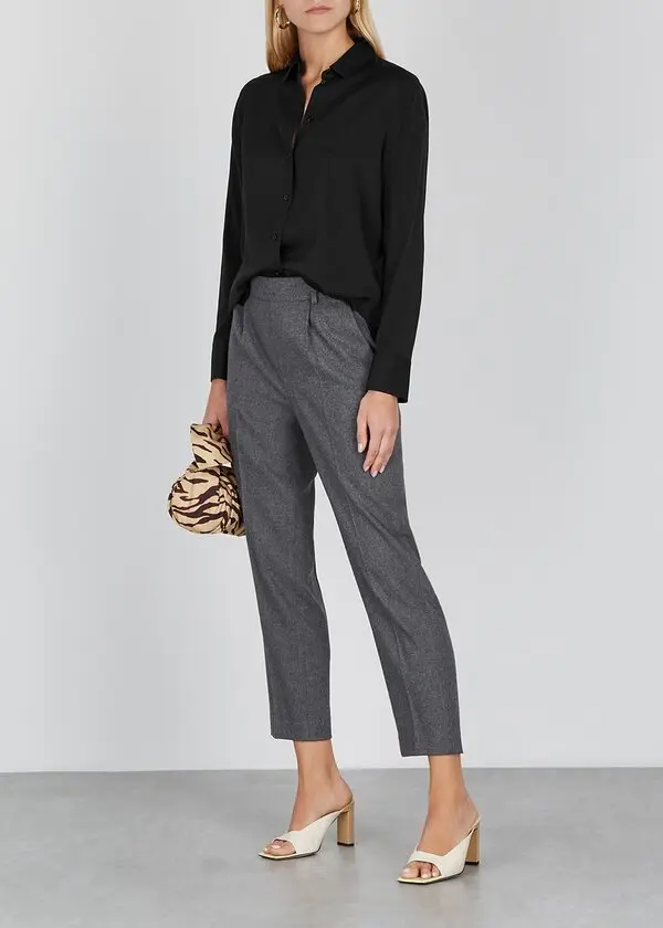 Vince Stretch-silk Shirt - Black