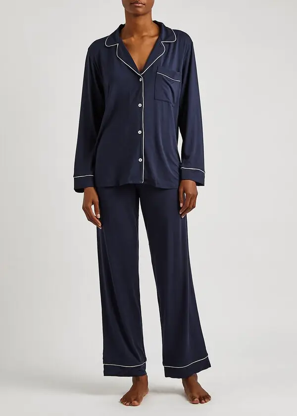 Eberjey Gisele Stretch-jersey Pyjama - Navy