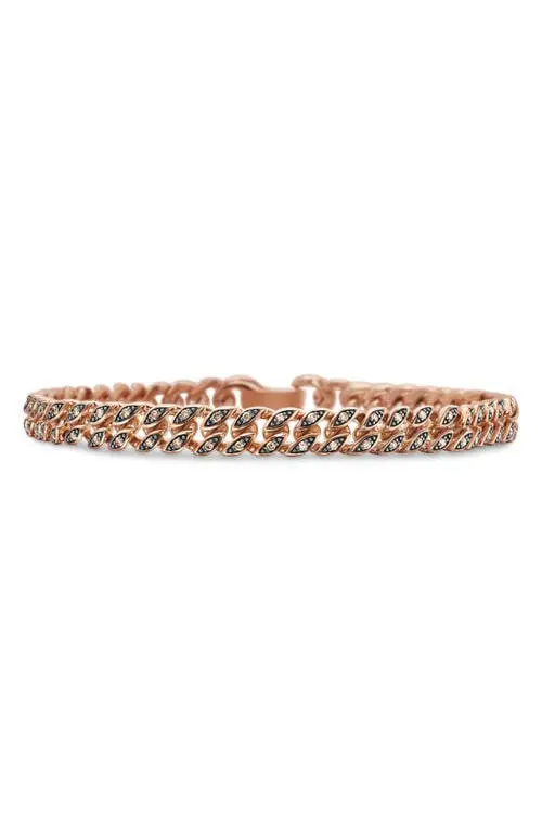 David Yurman Pavé Diamond Curb Chain Bracelet - 18k Rose Gold/ Diamond