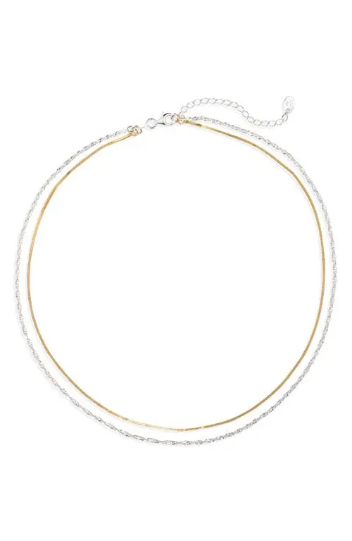 Argento Vivo Two-tone Layered Necklace - Gold/ Silver
