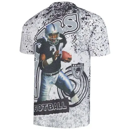 Mitchell & Ness Bo Jackson Las Vegas Raiders Retired Player Name & Number Burst T-shirt - White