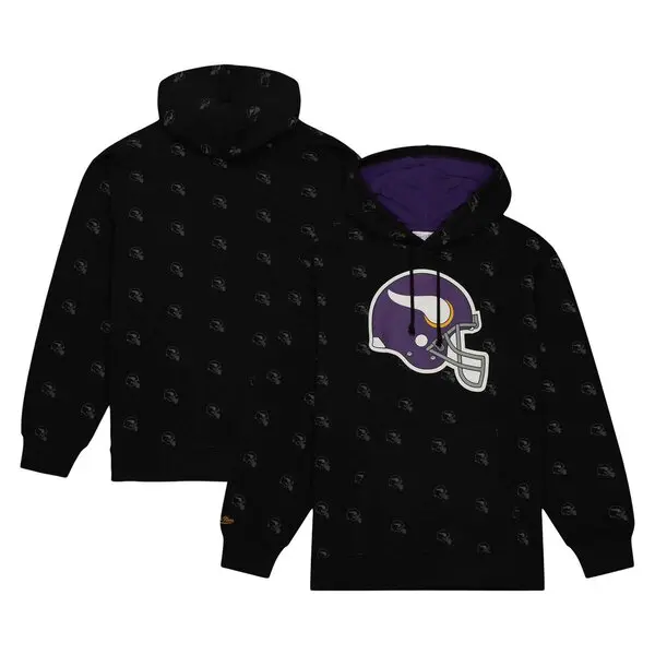 Mitchell & Ness Minnesota Vikings Allover Print Fleece Pullover Hoodie