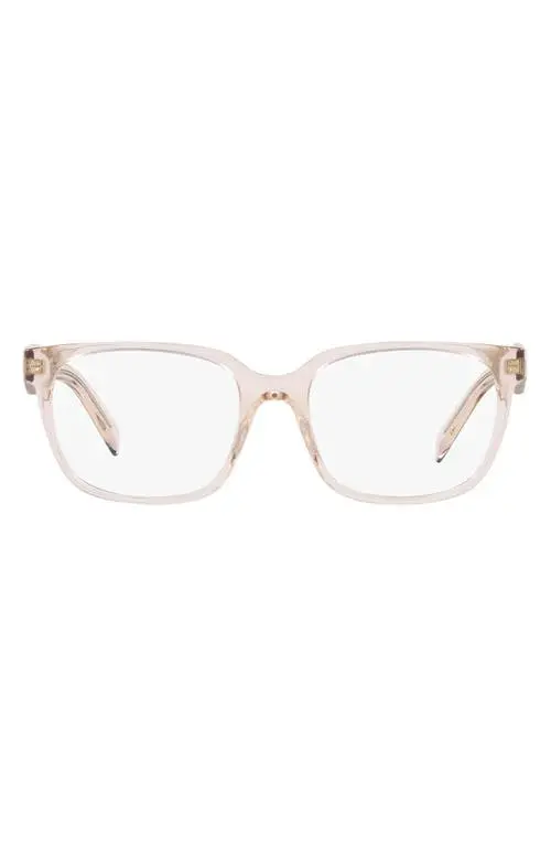 Prada 55mm Rectangular Optical Glasses - Pink