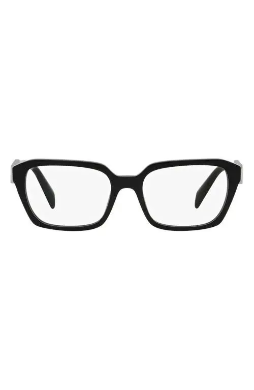 Prada 54mm Rectangle Eyeglasses - Black