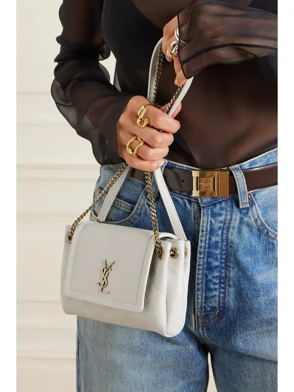Saint Laurent Nolita Mini Shoulder Bag - Neutrals