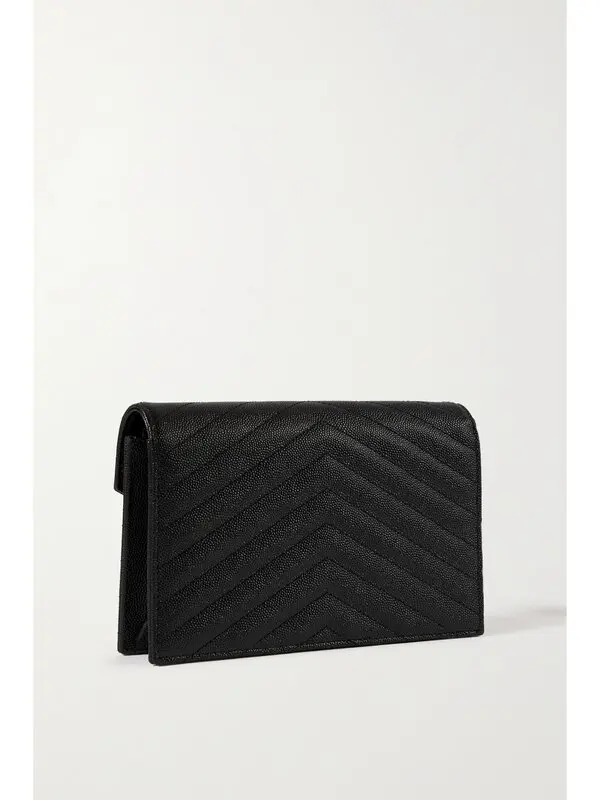 Saint Laurent Cassandre Matelassé Textured-leather Bag - Black