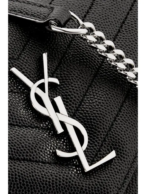 Saint Laurent Cassandre Matelassé Textured-leather Bag - Black