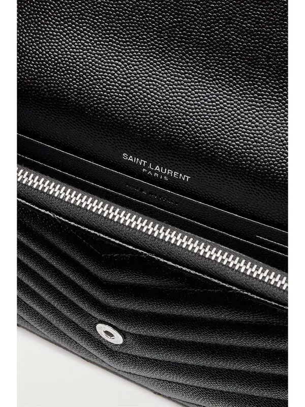 Saint Laurent Cassandre Matelassé Textured-leather Bag - Black
