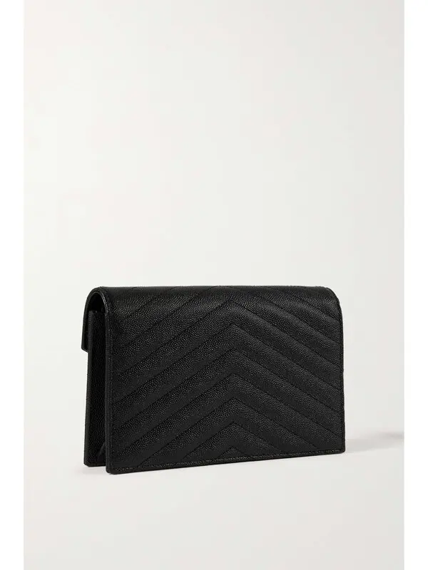 Saint Laurent Cassandre Matelassé Textured-leather Bag - Black