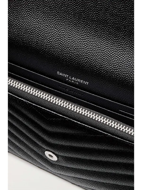Saint Laurent Cassandre Matelassé Textured-leather Bag - Black