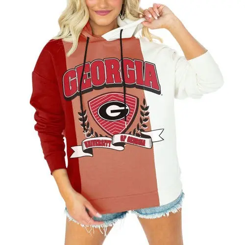 GAMEDAY COUTURE Georgia Bulldogs Hall Of Fame Colorblock Pullover Hoodie - Red