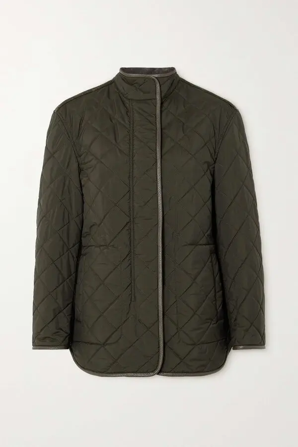 Purdey Estate Leather-trimmed Quilted Jacket