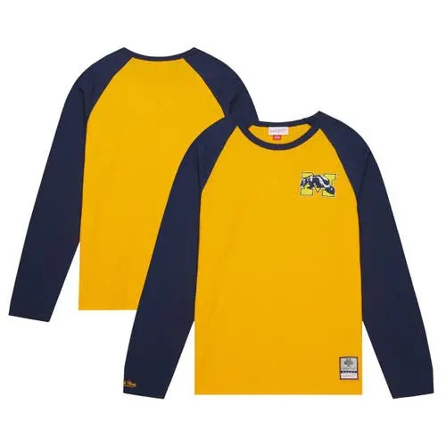 Mitchell & Ness Michigan Wolverines Legendary Slub Raglan Long Sleeve T-shirt