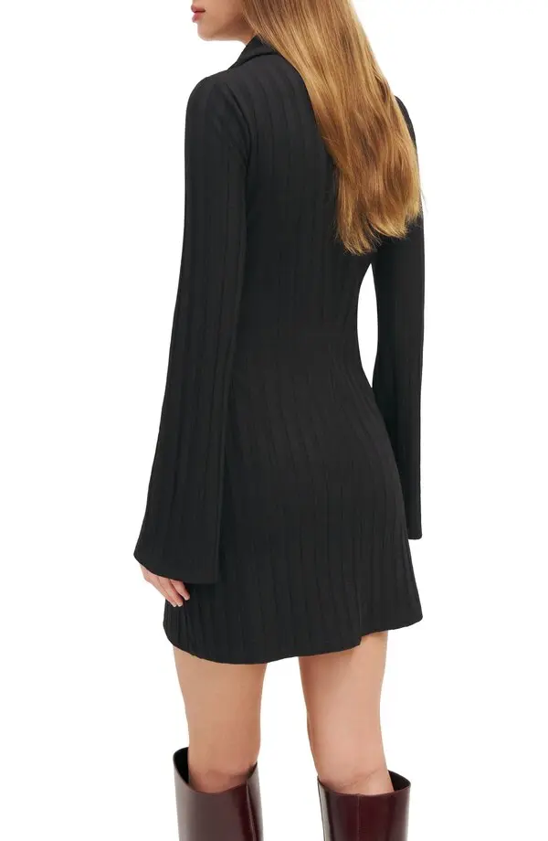 cata halter ruffle knit mini dress Marinna Halter Ruffle Mini Dress | Black | Womens main image 0