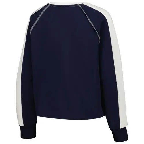 GAMEDAY COUTURE West Virginia Mountaineers Blindside Raglan Cropped Pullover Sweatshirt