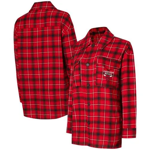 COLLEGE CONCEPTS Black Chicago Bulls Boyfriend Button-up Nightshirt