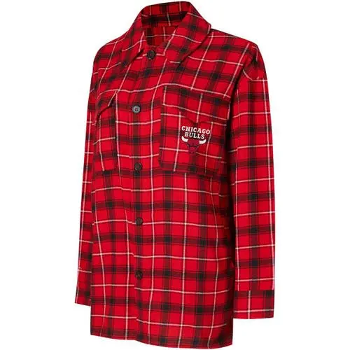 COLLEGE CONCEPTS Black Chicago Bulls Boyfriend Button-up Nightshirt