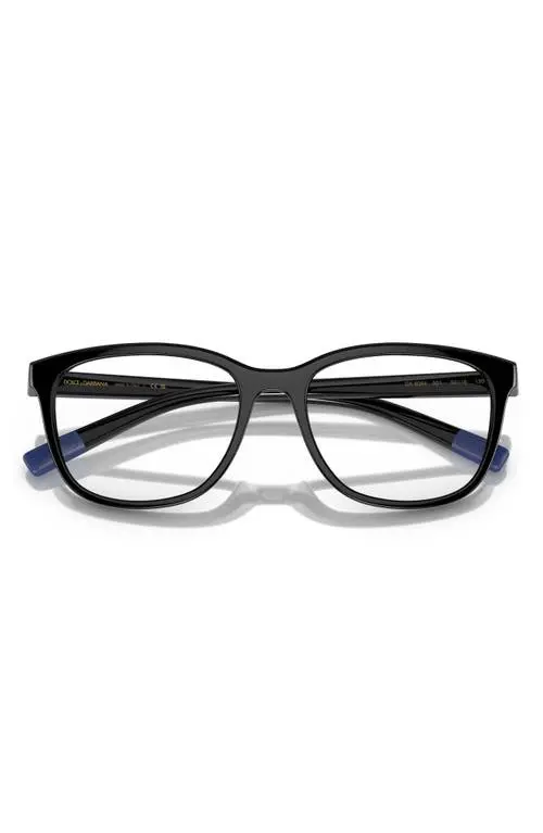 Dolce & Gabbana 50mm Rectangular Eyeglasses - Black/clear Blue Light