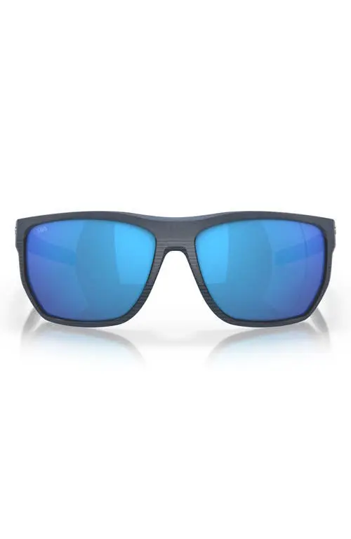 COSTA DEL MAR Santiago 63mm Oversize Rectangular Sunglasses - Blue Mirror