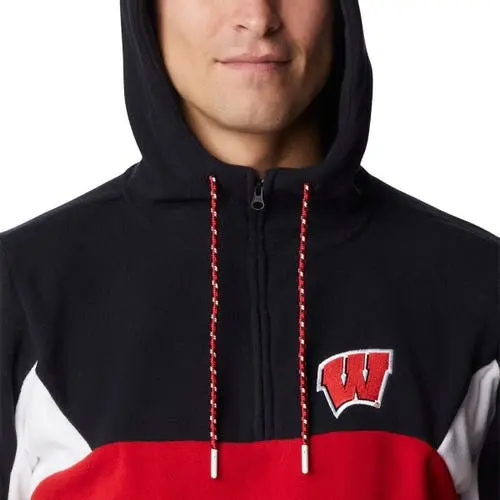 Columbia Wisconsin Badgers Lodge Quarter-zip Hoodie - Red