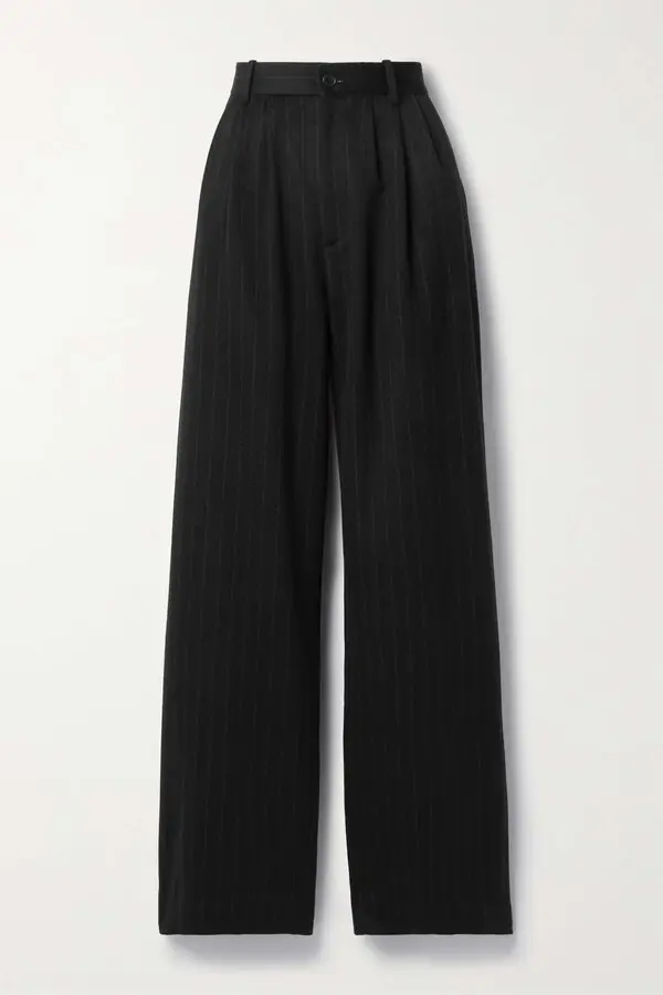 THE ROW Rufos Pinstriped Cashmere Wide-leg Pants