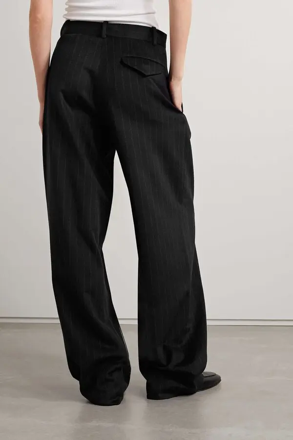 THE ROW Rufos Pinstriped Cashmere Wide-leg Pants