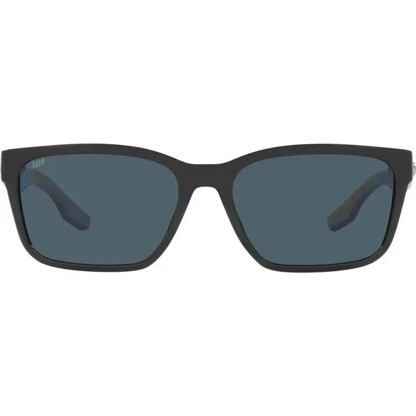 COSTA DEL MAR Palmas 57mm Rectangular Sunglasses - Black