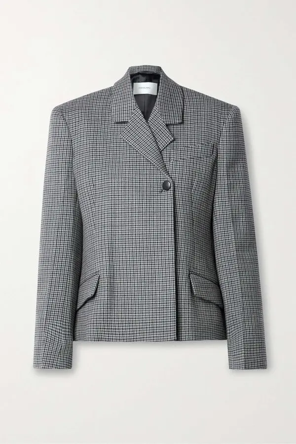 FERRAGAMO Houndstooth Wool Blazer